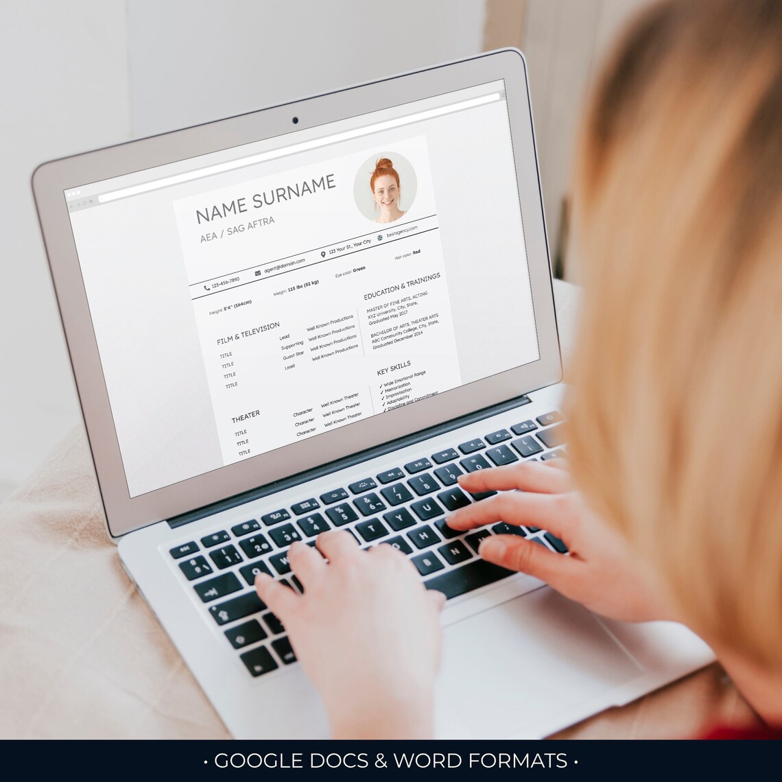 Actor Resume Template Google Docs Creative Acting Resume Template ...