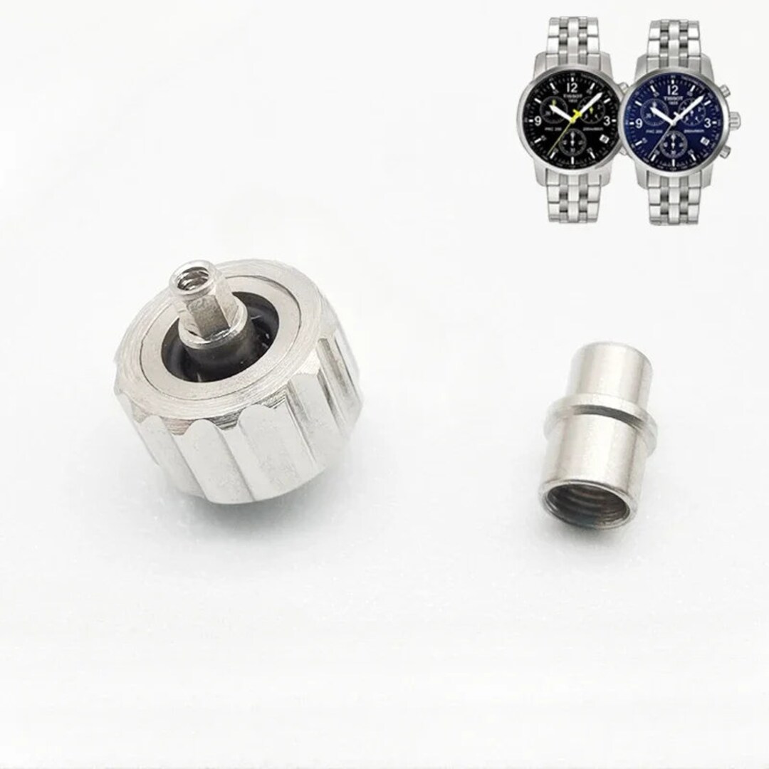 TISSOT Screw Down Locking WATCH CROWN & Tube Silver Replacement Spare ...