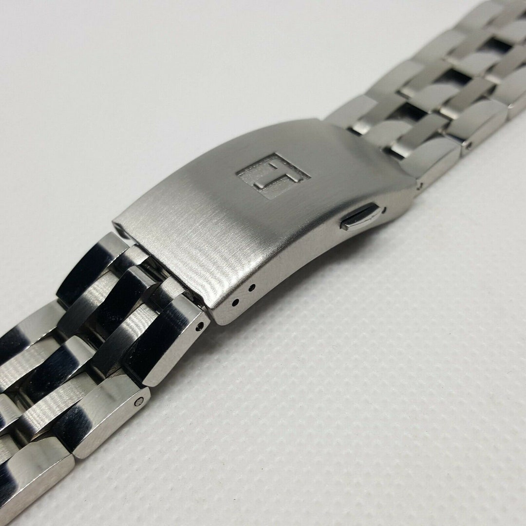 Tissot 19mm Stainless Steel Watch Bracelet Replacement With Curved End ...