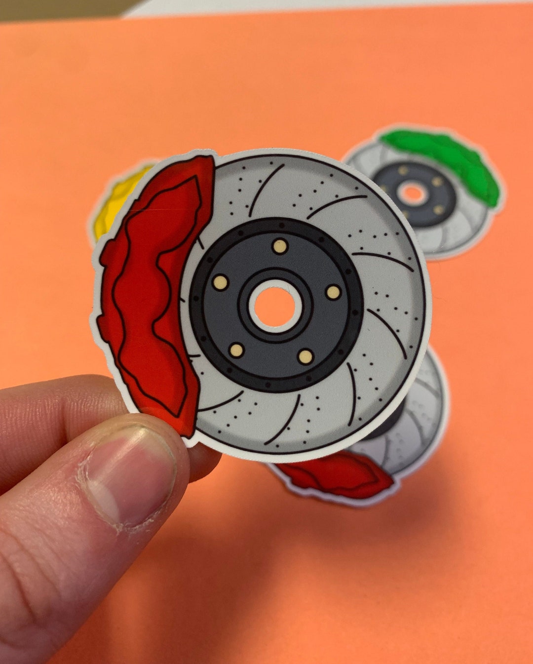 Car Part Stickers Hand Drawn Brake Disk Sticker, Vinyl Waterproof ...