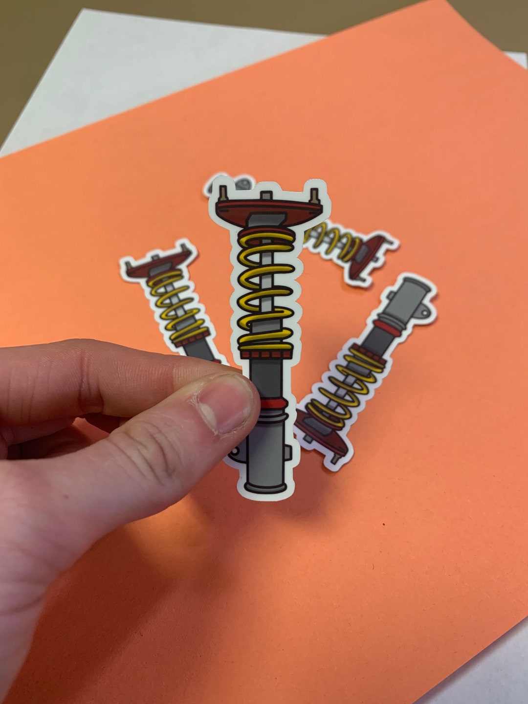 Car Part Stickers Hand Drawn Shock Absorber Sticker, Vinyl Waterproof ...