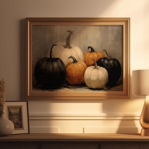 Halloween Decor Printable Pumpkins Still Life Painting Rustic - Etsy