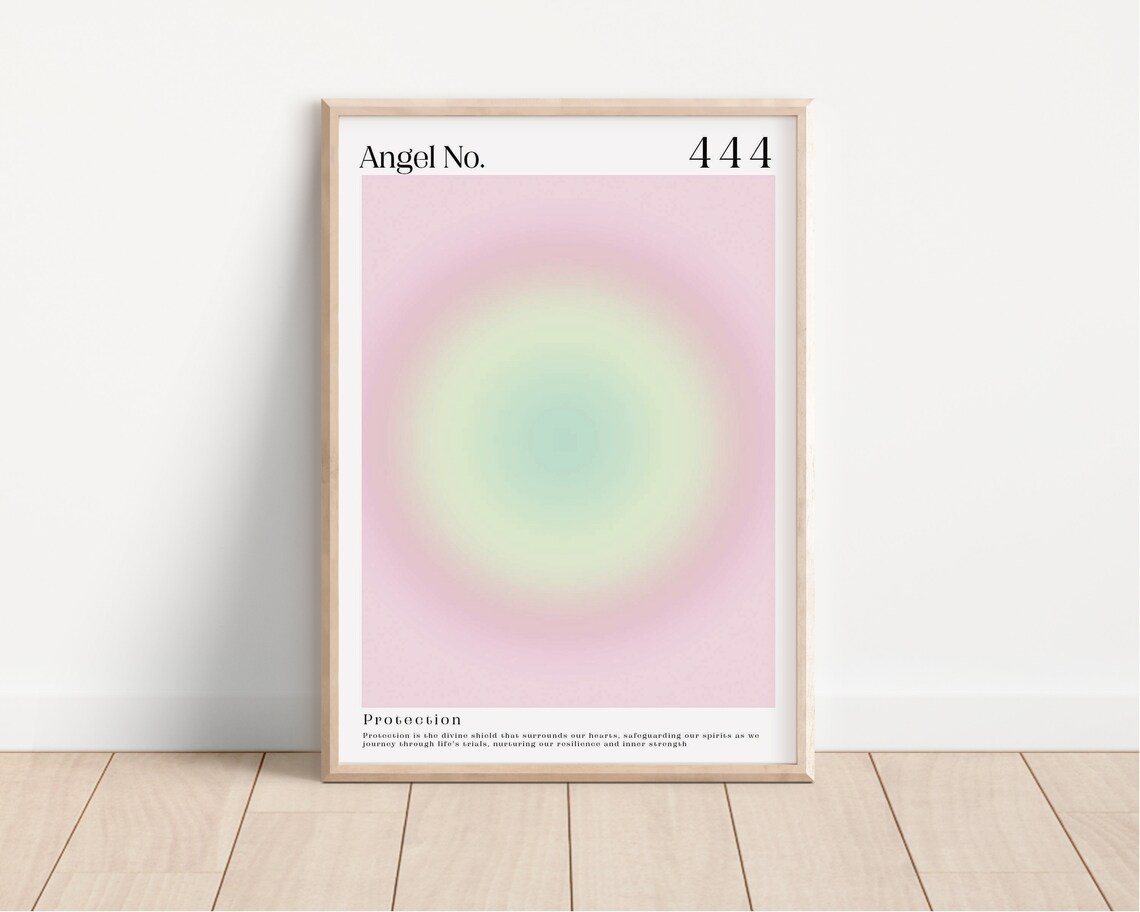 Positive Aura Poster Angel Number 444 Spiritual Gradient Aura Poster ...