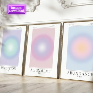 Positive Aura Posters Set of 3 Spiritual Gradient Aura Poster Print ...