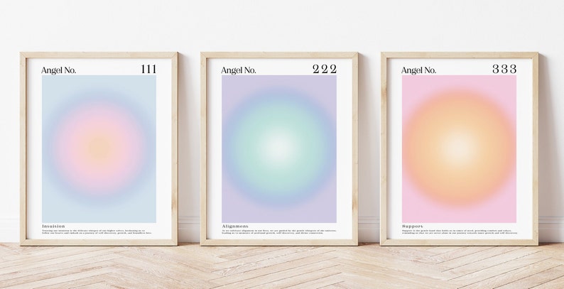 Positive Aura Posters Set of 9 Spiritual Gradient Aura Poster Print ...