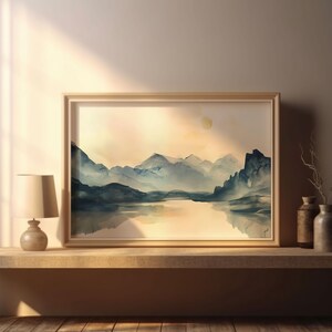 Mountain Wall Art Extra Large Wall Art Shipped Prints Water Color ...