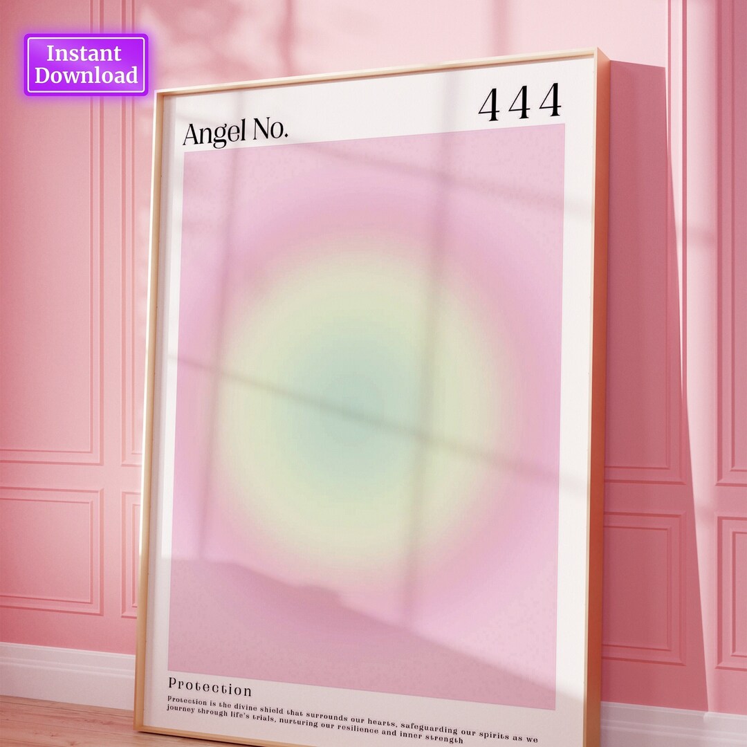 Positive Aura Poster Angel Number 444 Spiritual Gradient Aura Poster ...