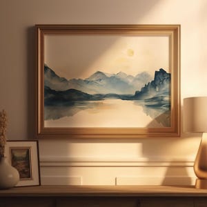 Mountain Wall Art Extra Large Wall Art Shipped Prints Water Color ...