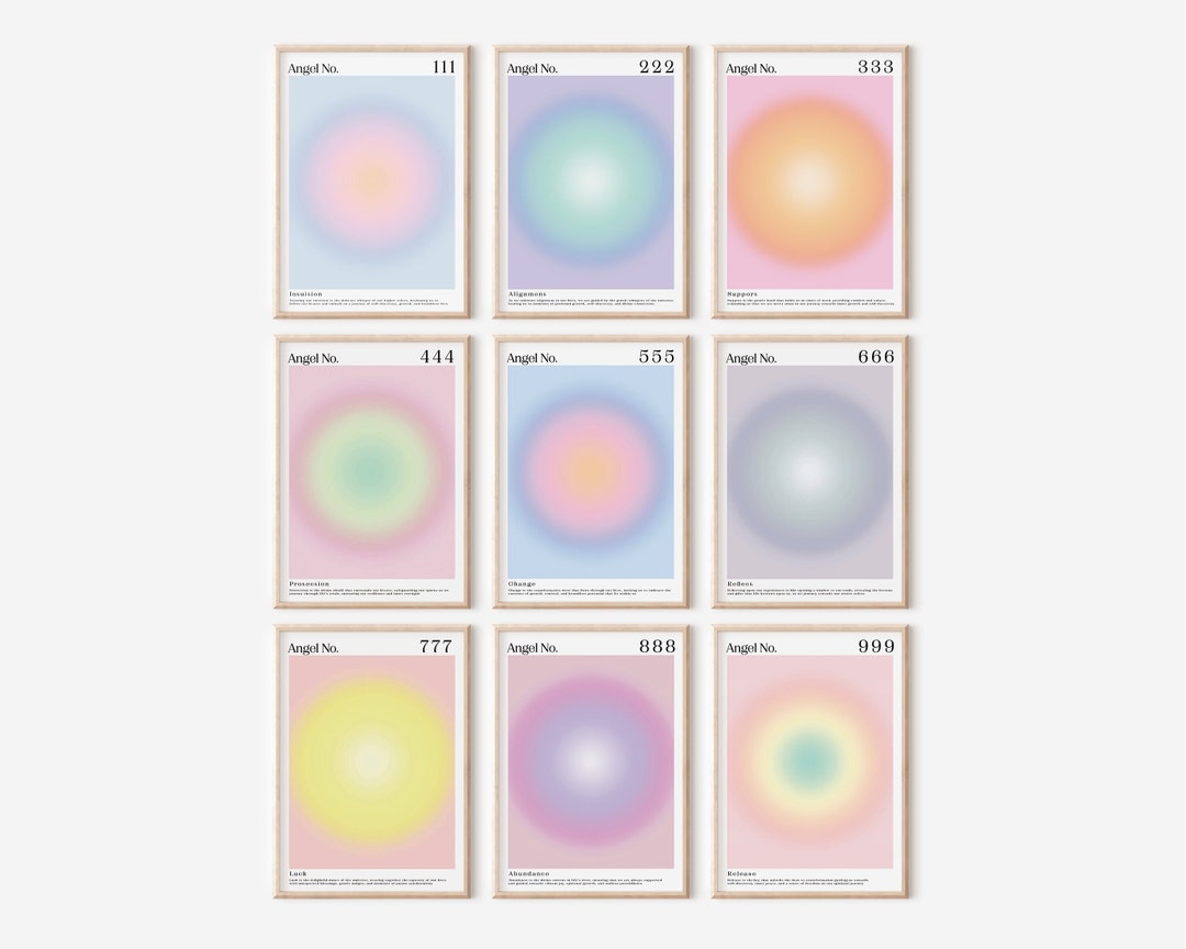 Positive Aura Posters Set of 9 Spiritual Gradient Aura Poster - Etsy