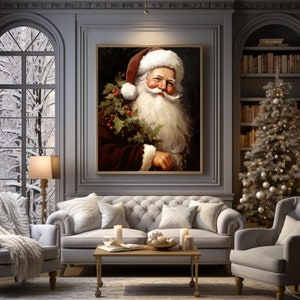 Retro Santa Christmas Artful Christmas Decore Holiday Printable Xmas ...