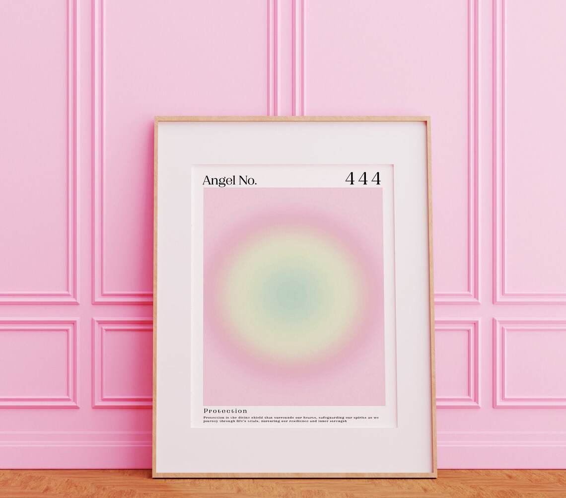 Positive Aura Poster Angel Number 444 Spiritual Gradient Aura Poster ...