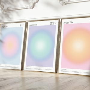 Positive Aura Posters Set of 3 Spiritual Gradient Aura Poster Print ...