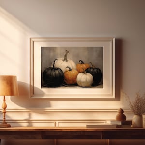 Halloween Decor Printable Pumpkins Still Life Painting Rustic - Etsy