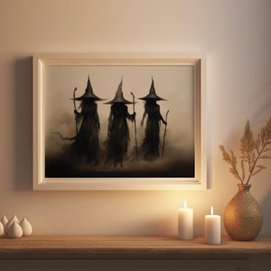 Witchy Decor Halloween Wall Art Printable Vintage Witch Halloween ...