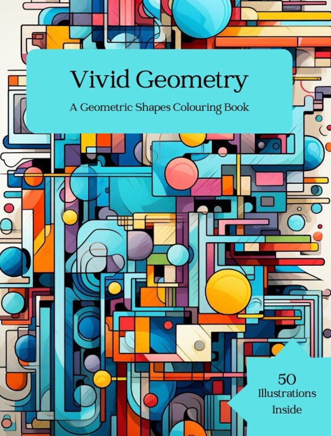 Geometric Coloring Book Vivid Geometry: A Geometric Shapes - Etsy