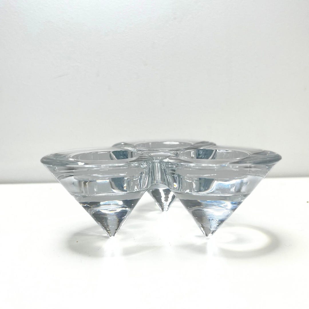 3 Section Inverted Cone Shaped Glass Tealight Candle Holder ...