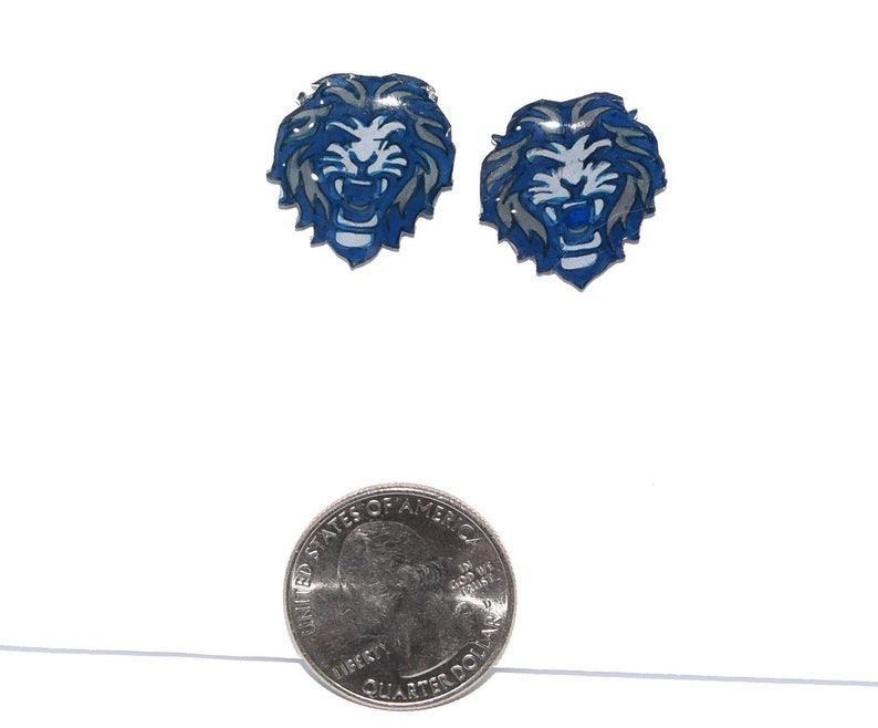 Detroit Roaring Lions Head Stud Earrings, Handmade - Etsy