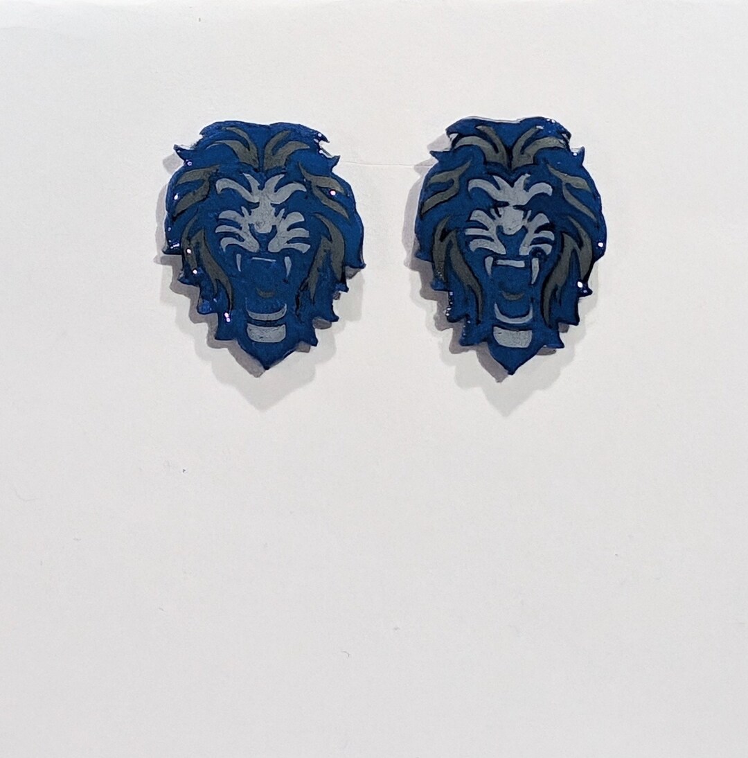 Detroit Roaring Lions Head Stud Earrings, Handmade - Etsy