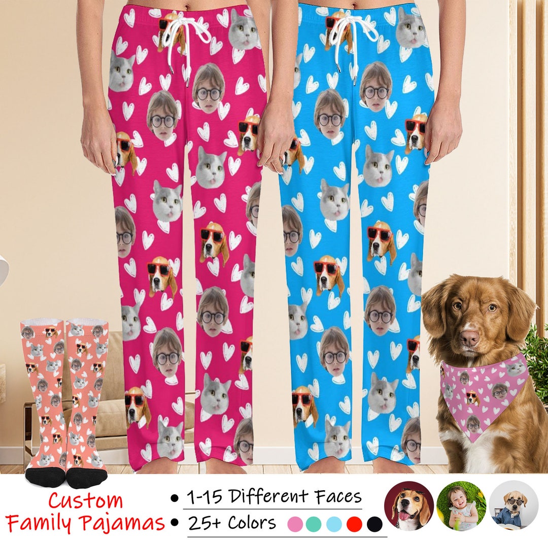 Custom Love Pajama Pants With Faces Custom Women Men Pajama - Etsy