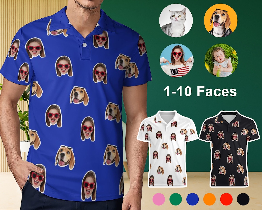 Custom Polo Shirt With Face Logo Photo Custom Face Shirt - Etsy