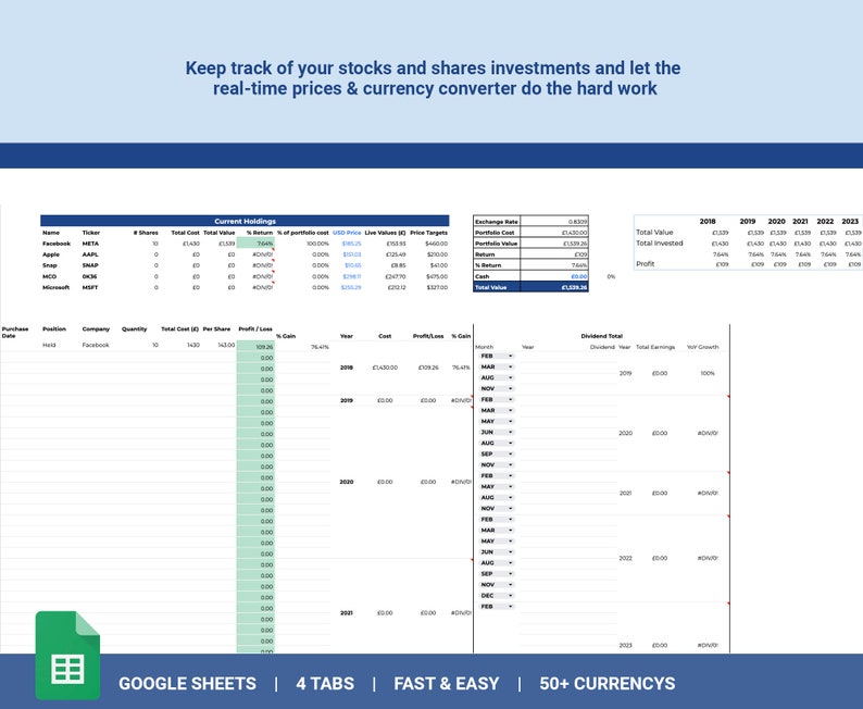 Money Tracker Template for Google Sheet, Financial Budget Planner ...
