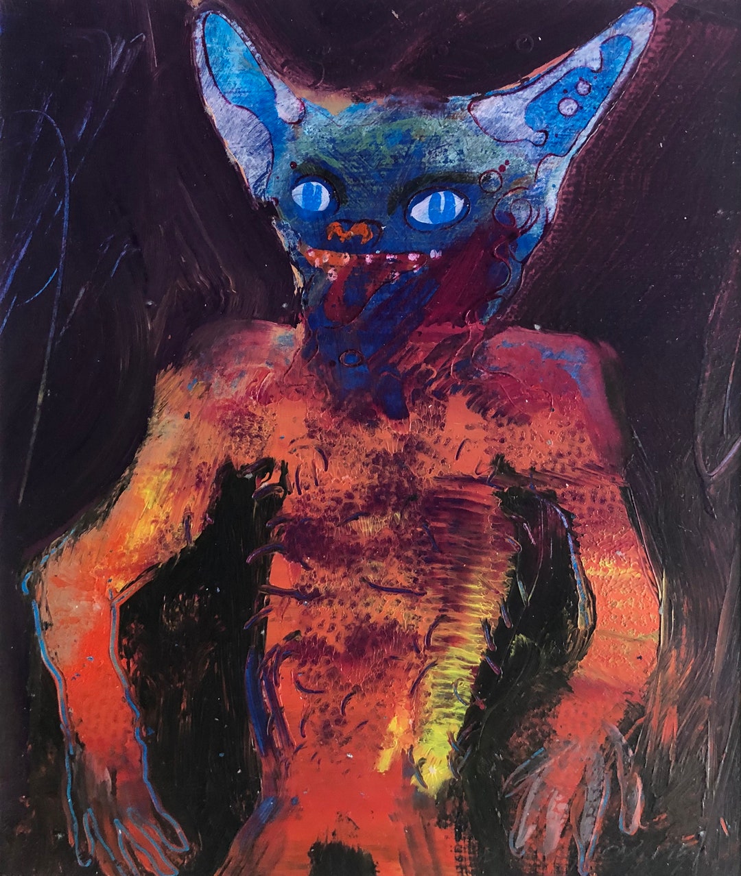 Dwight Harmon "the Goblin" Painting: Mixed Media Art - Etsy