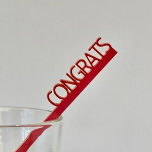 Congrats Drink Stirrer SVG Laser Cut File | Swizzle Stick (digital ...
