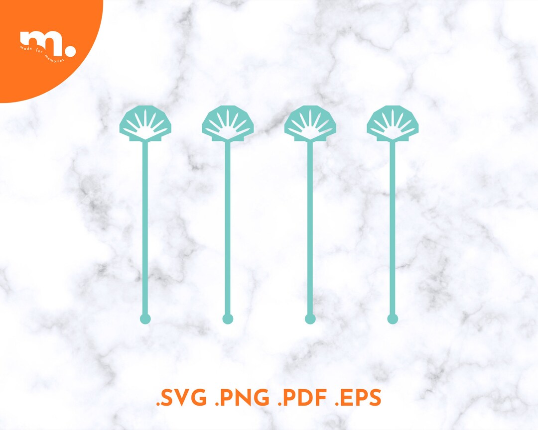 Seashell Swizzle Sticks SVG File | Beach Drink Stirrers Laser Cut File ...