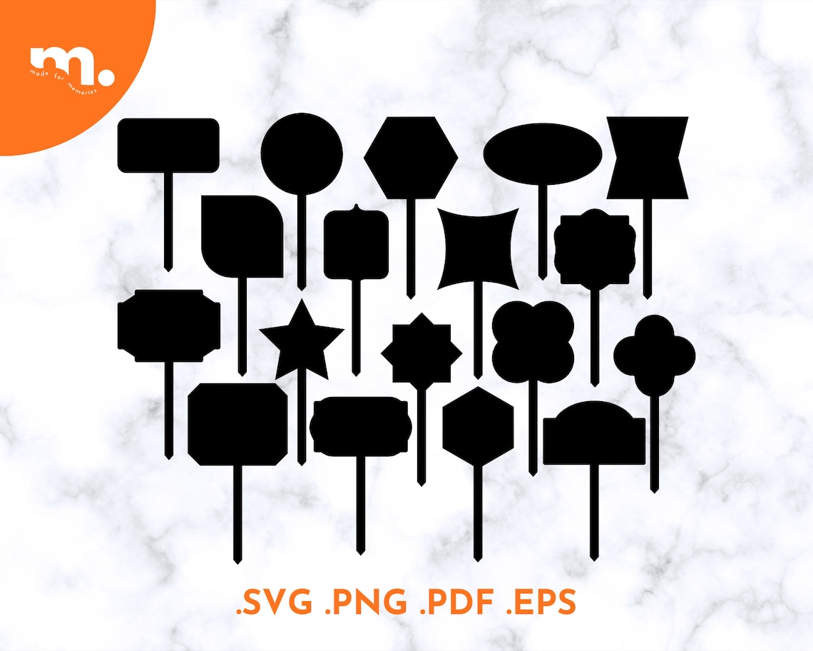 Garden Stakes SVG File | Cake Topper Laser Cut File | Garden Stakes SVG ...