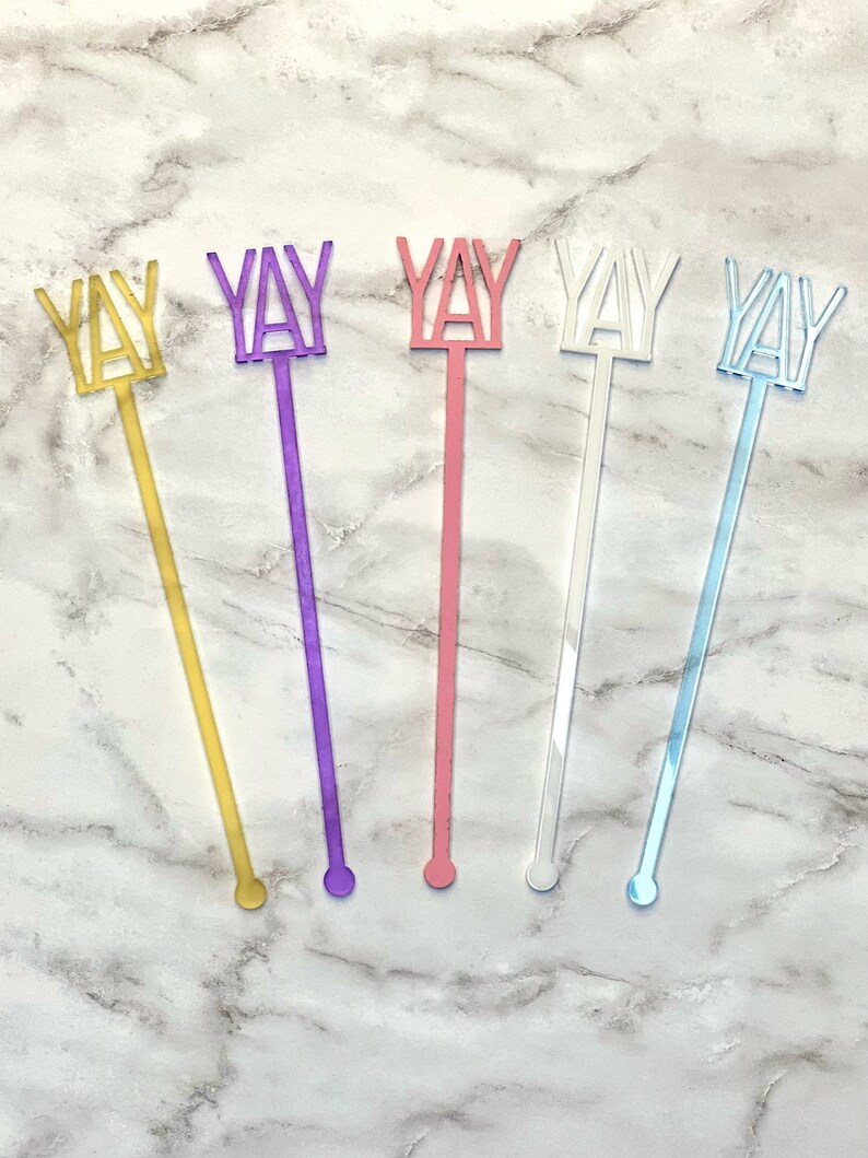 Yay Swizzle Sticks SVG File | Drink Stirrers Laser Cut File (digital ...