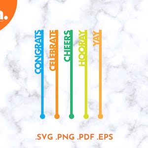 Celebration Drink Stirrers SVG File | Cheers Stir Stick Laser Cut File ...