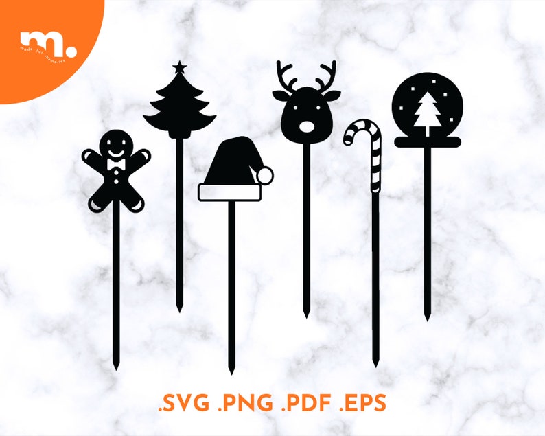 Christmas Cake Topper SVG File Christmas Cupcake Toppers - Etsy