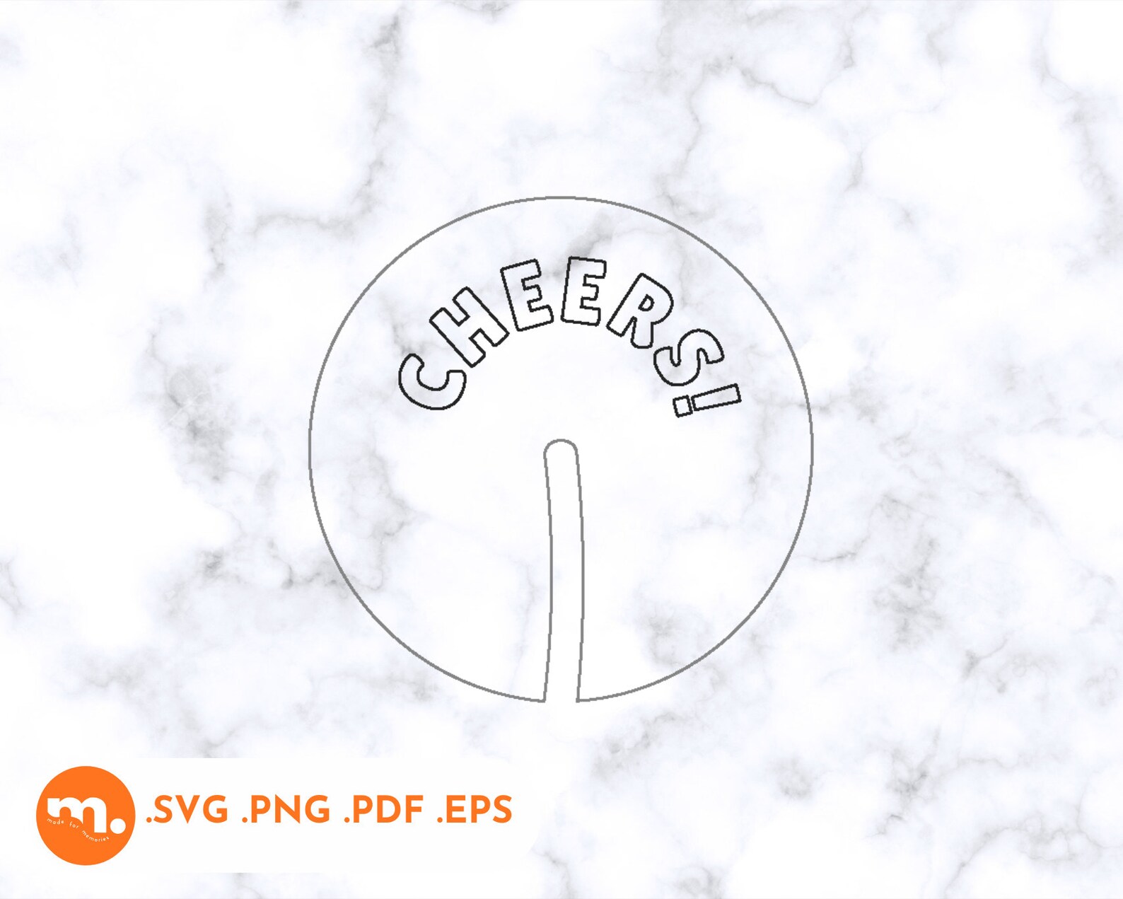 Cheers Drink Topper SVG File | Wedding Drink Tag Laser Cut File ...