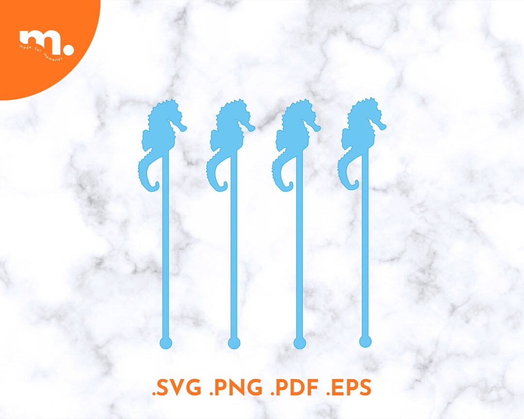 Seahorse Swizzle Sticks SVG File | Seahorse Drink Stirrers Laser Cut ...