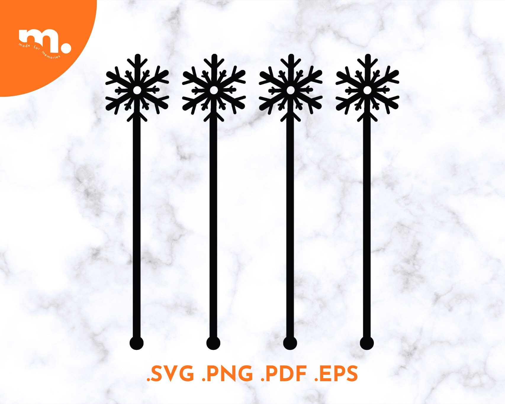 Snowflake Swizzle Sticks SVG File, CRICUT and GLOWFORGE, Laser Cut ...