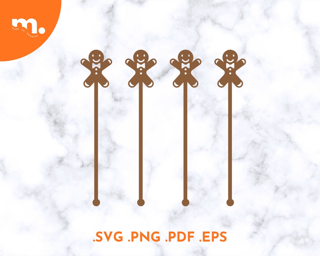 Gingerbread Swizzle Sticks | Christmas Drink Stirrers | Gingerbread SVG ...