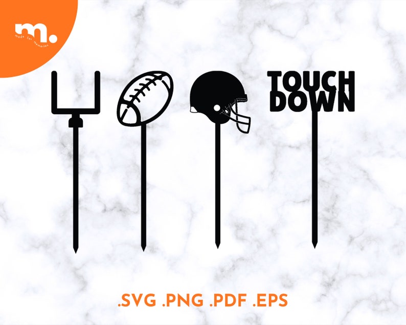 Football Cake Topper SVG | Food Picks Laser Cut File (digital Download ...