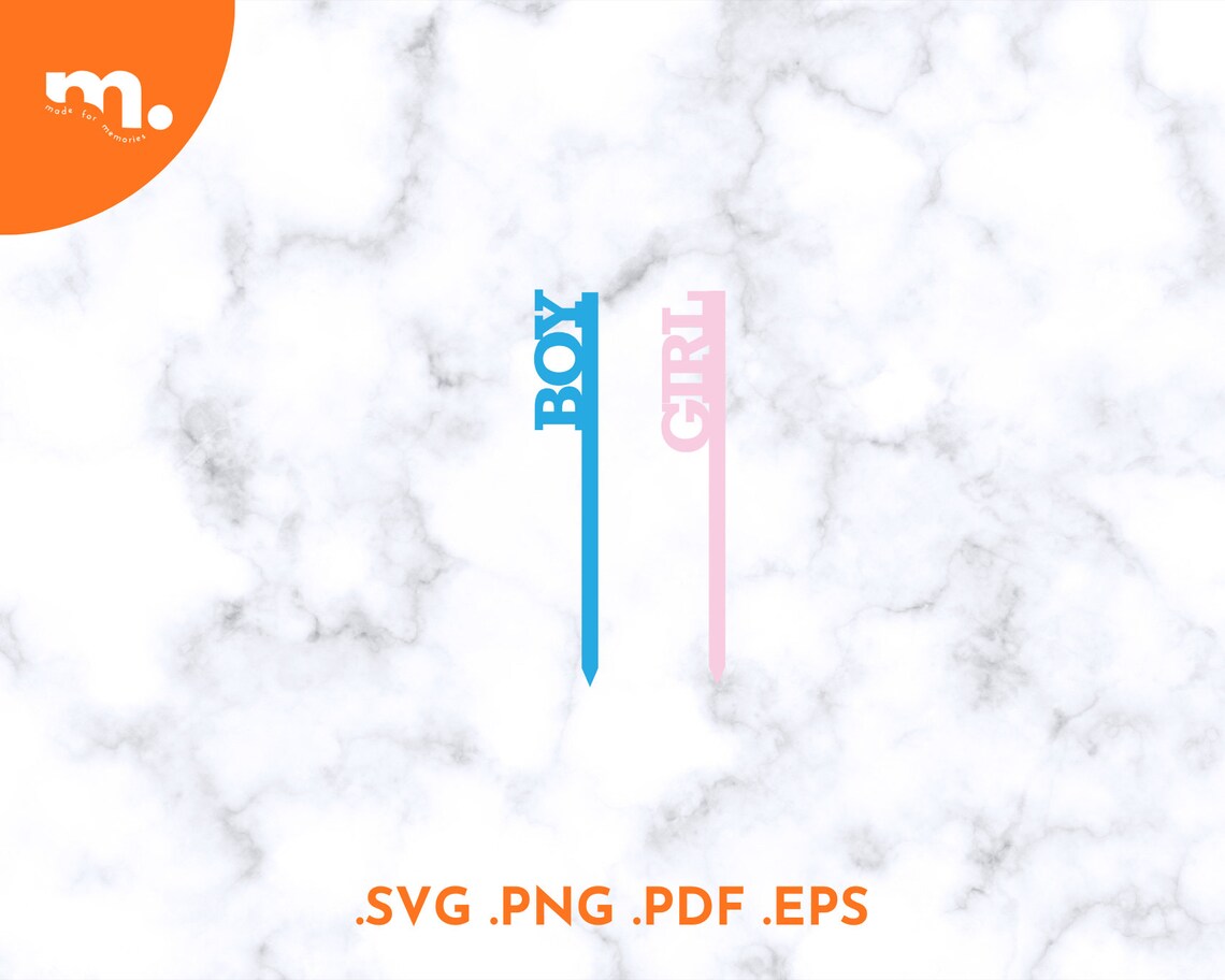 Gender Reveal Cake Topper SVG File | Gender Reveal Cupcake Toppers ...