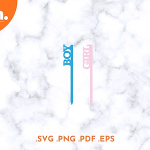 Gender Reveal Cake Topper SVG File | Gender Reveal Cupcake Toppers ...