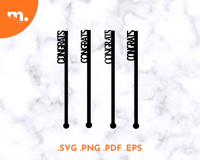 Congrats Drink Stirrer SVG Laser Cut File | Swizzle Stick (digital ...