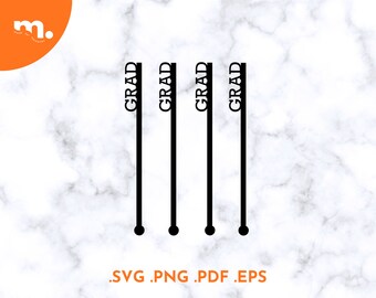 Graduation Cap Drink Stirrers SVG Files | Graduation Stir Stick Laser ...