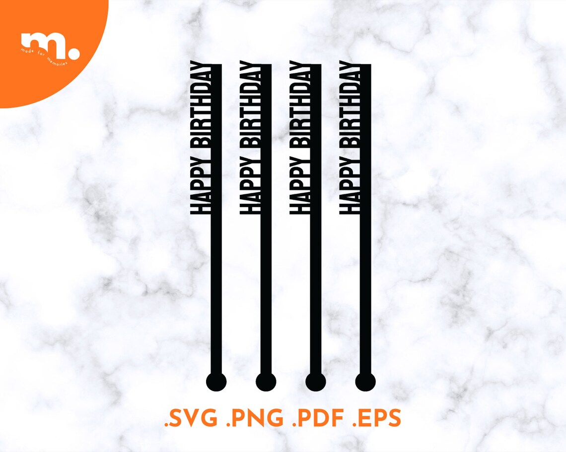 Birthday Drink Stirrers SVG File | Birthday Stir Stick Laser Cut File ...
