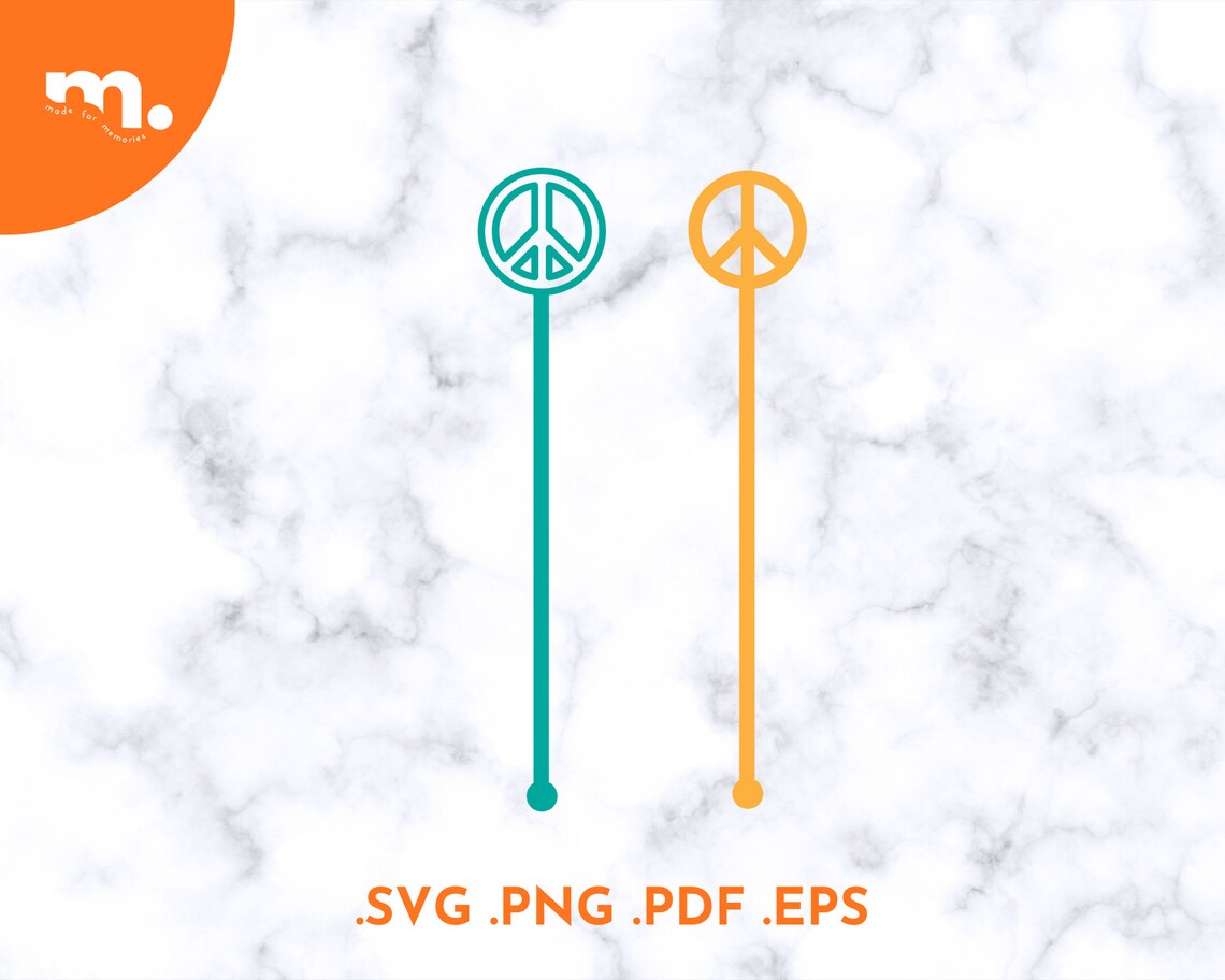 Peace Sign Drink Stirrers SVG File | Peace Sign Stir Stick Laser Cut ...
