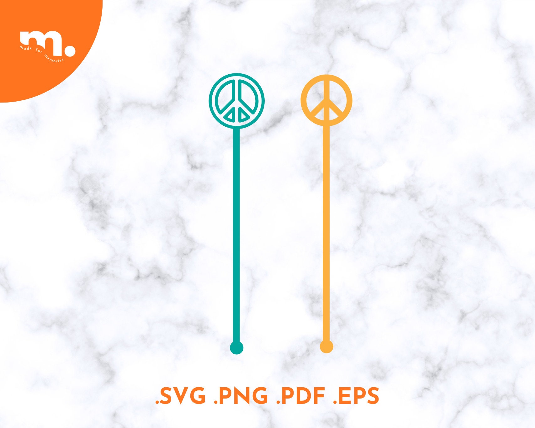 Peace Sign Drink Stirrers SVG File | Peace Sign Stir Stick Laser Cut ...