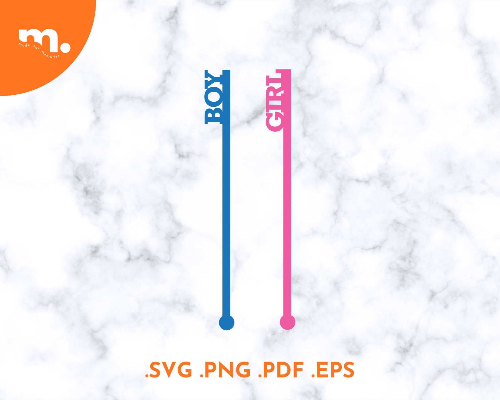 Gender Reveal Swizzle Sticks SVG File | Gender Reveal Drink Stirrers ...