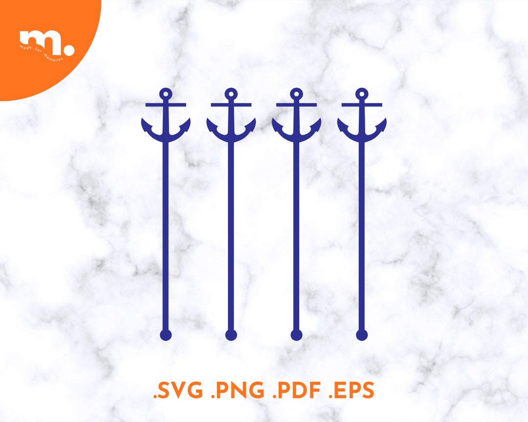 Anchor Swizzle Sticks SVG File | Anchor Drink Stirrers Laser Cut File ...