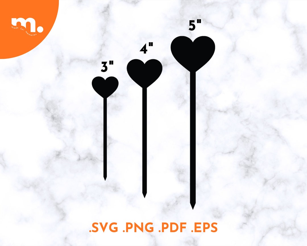 Heart Cake Topper SVG Files | Heart Cupcake Toppers Laser Cut File ...