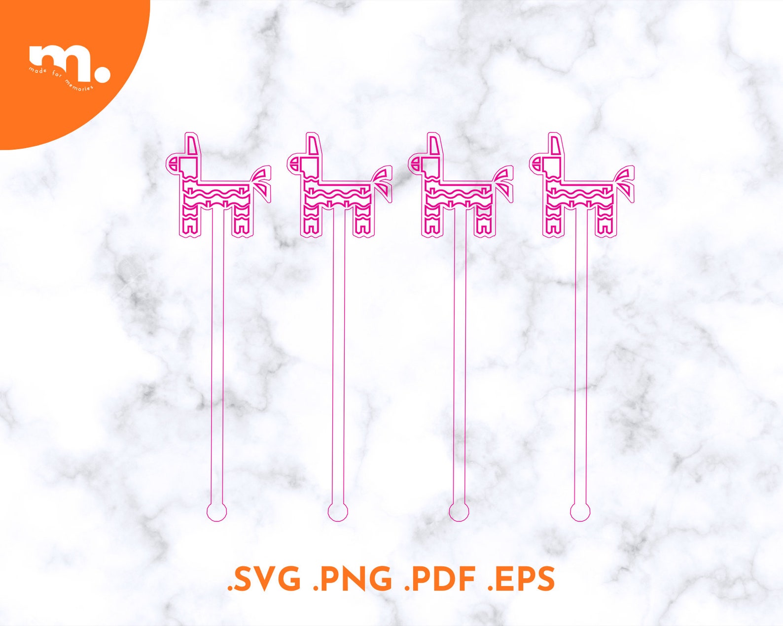 Piñata Drink Stirrers Svg File | Piñata Swizzle Sticks Laser Cut File ...