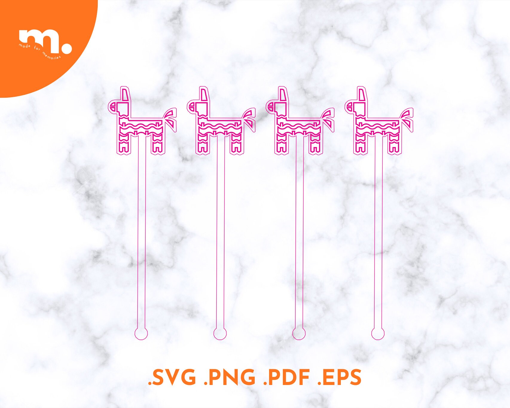 Piñata Drink Stirrers Svg File | Piñata Swizzle Sticks Laser Cut File ...