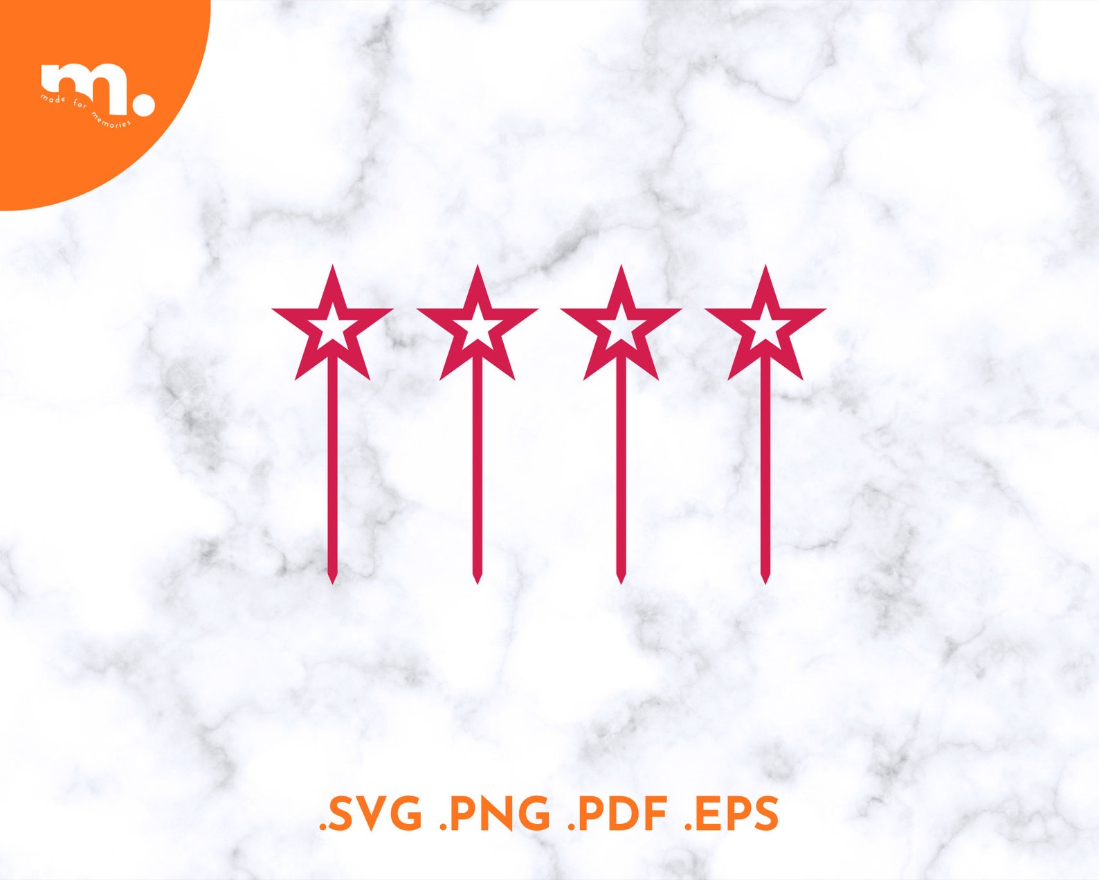 Star Cake Topper SVG File | 4th of July Cupcake Toppers Laser Cut Files ...